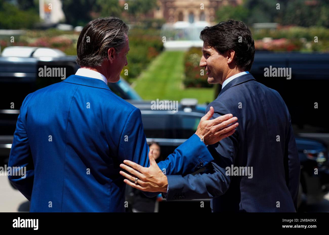 Canada Prime Minister Justin Trudeau leaves after meeting with ...