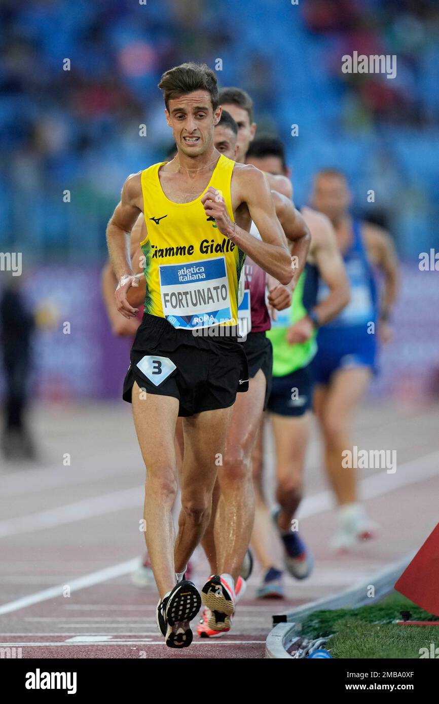 Italy's Francesco Fortunato in action on his way the men's 3000 meters ...