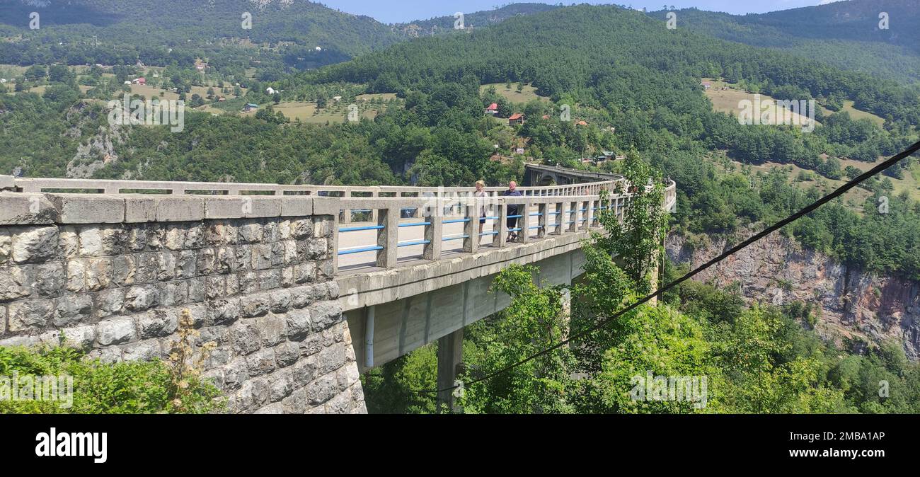 The Tara Bridge, a concrete arch bridge over the Tara River in northern ...