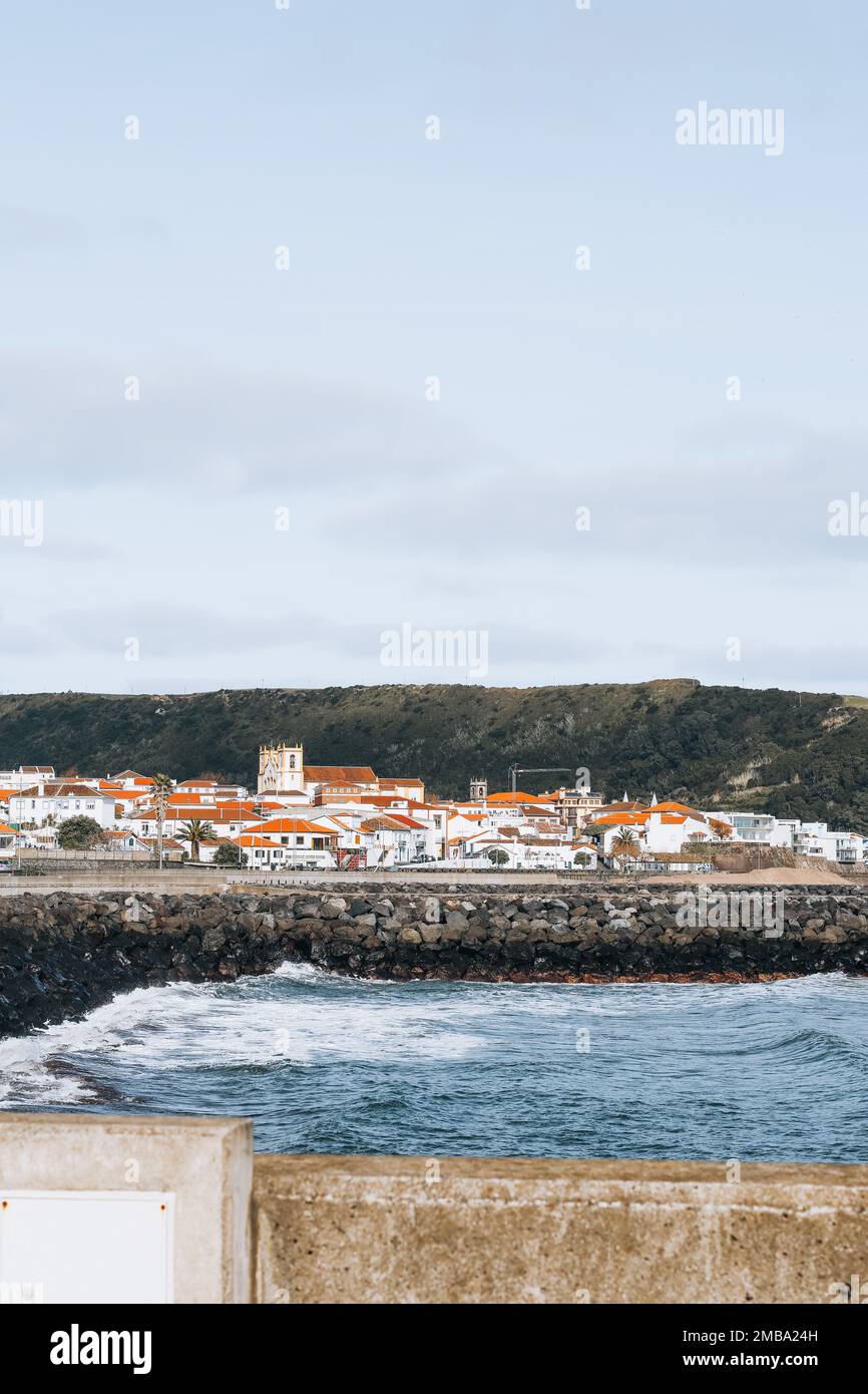 Azores Islands city, Praia da Vitoria Stock Photo - Alamy
