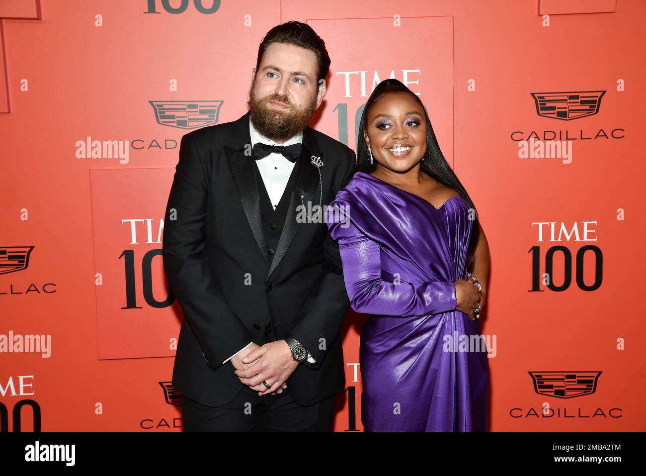 Quinta Brunson, right, and husband Kevin Jay Anik attend the TIME100 ...
