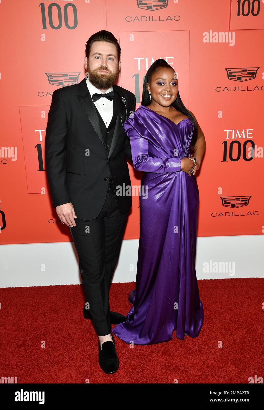 Quinta Brunson, right, and husband Kevin Jay Anik attend the TIME100 ...