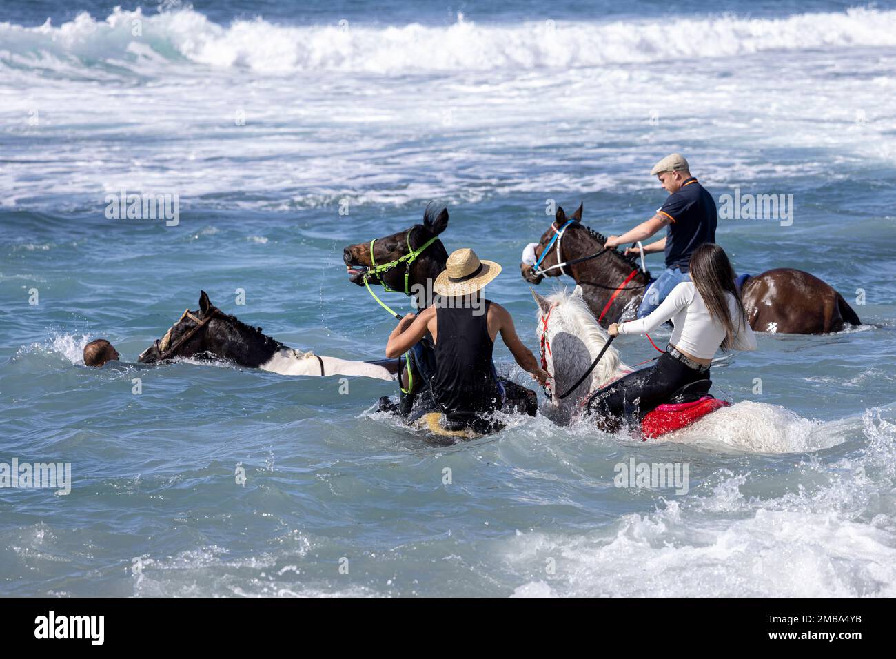 Costa Adeje, Tenerife, Canary Islands, 20 January 2023. Riders take ...