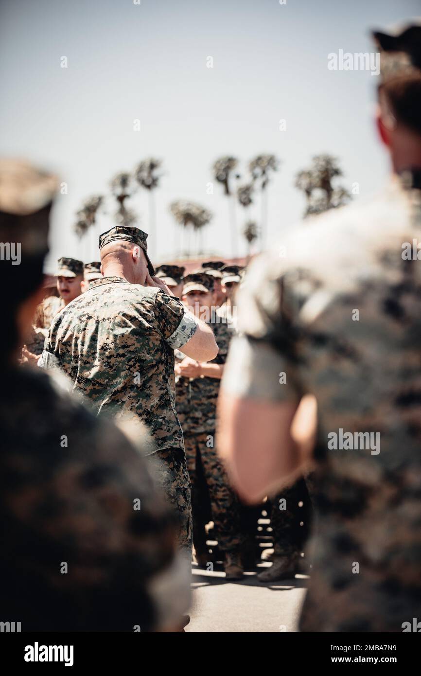 U.S. Marine Corps Lt. Col. Wilson M. Moore speaks to the Marines of 3d ...