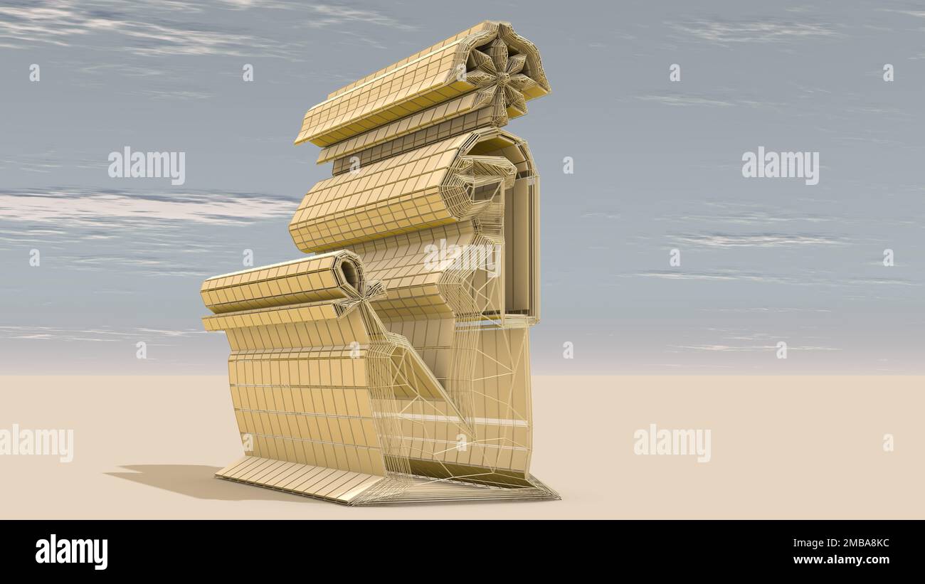 3D Illustration of an architectural structure based on the Ancient ...