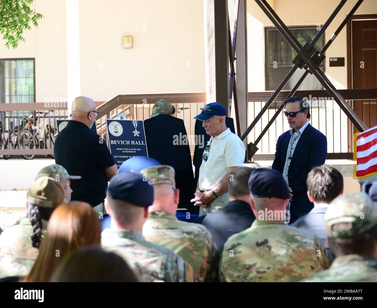 Family of A2C George M. Bevich, Jr. unveiled his plaque during a dorm ...