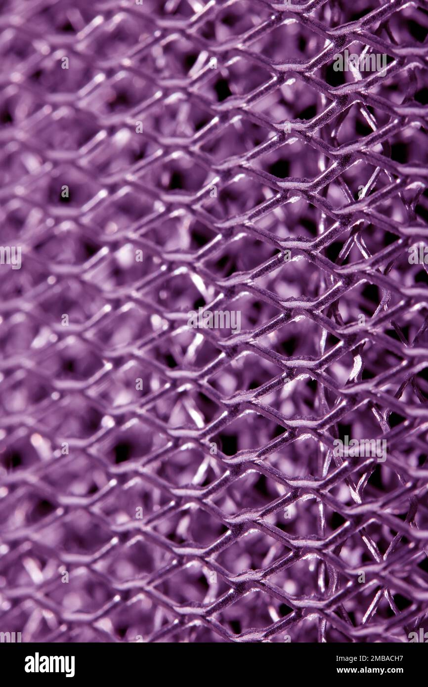 A Wire Mesh Close Up Steel Surface for Background In Purple Pink Stock ...