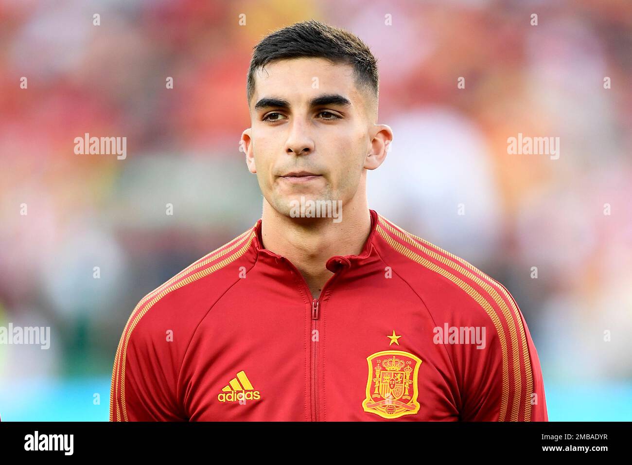 Spain's Ferran Torres stands on the pitch before the UEFA Nations ...