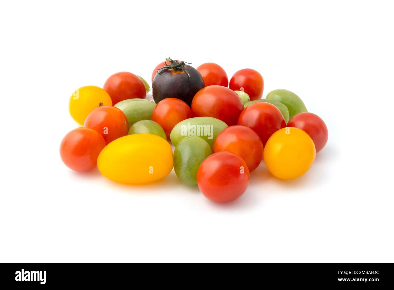 Mixed Grape tomatoes on a white background Stock Photo - Alamy