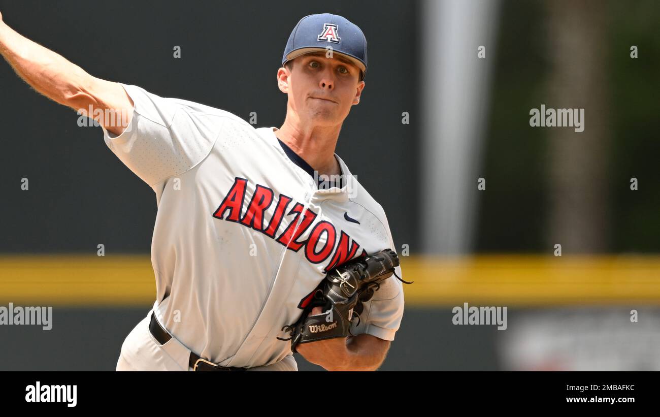 Arizona's Quinn Flanagan during an NCAA baseball game on Sunday, June 5 ...