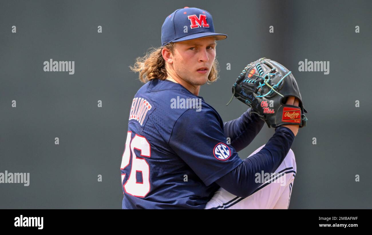 Ole Miss's Hunter Elliott during an NCAA baseball game on Sunday, June ...