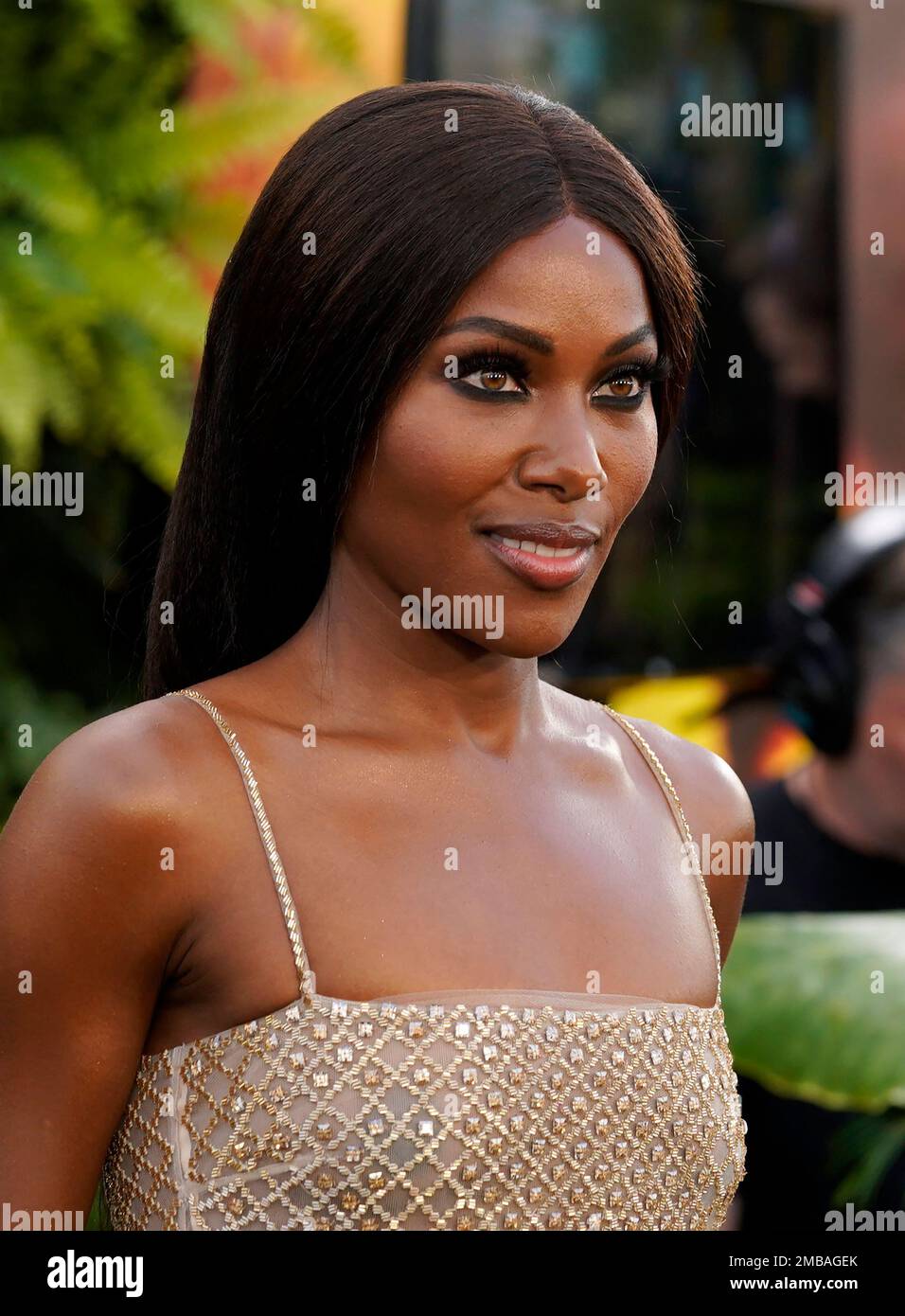 DeWanda Wise, a cast member in "Jurassic World: Dominion," poses at the ...