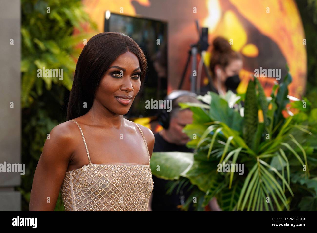 DeWanda Wise, a cast member in "Jurassic World: Dominion," poses at the ...