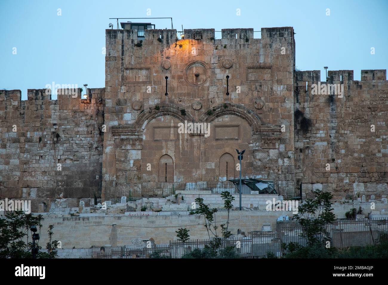Golden Gate in Jerusalem. Old City Walls. Historical builds of ...