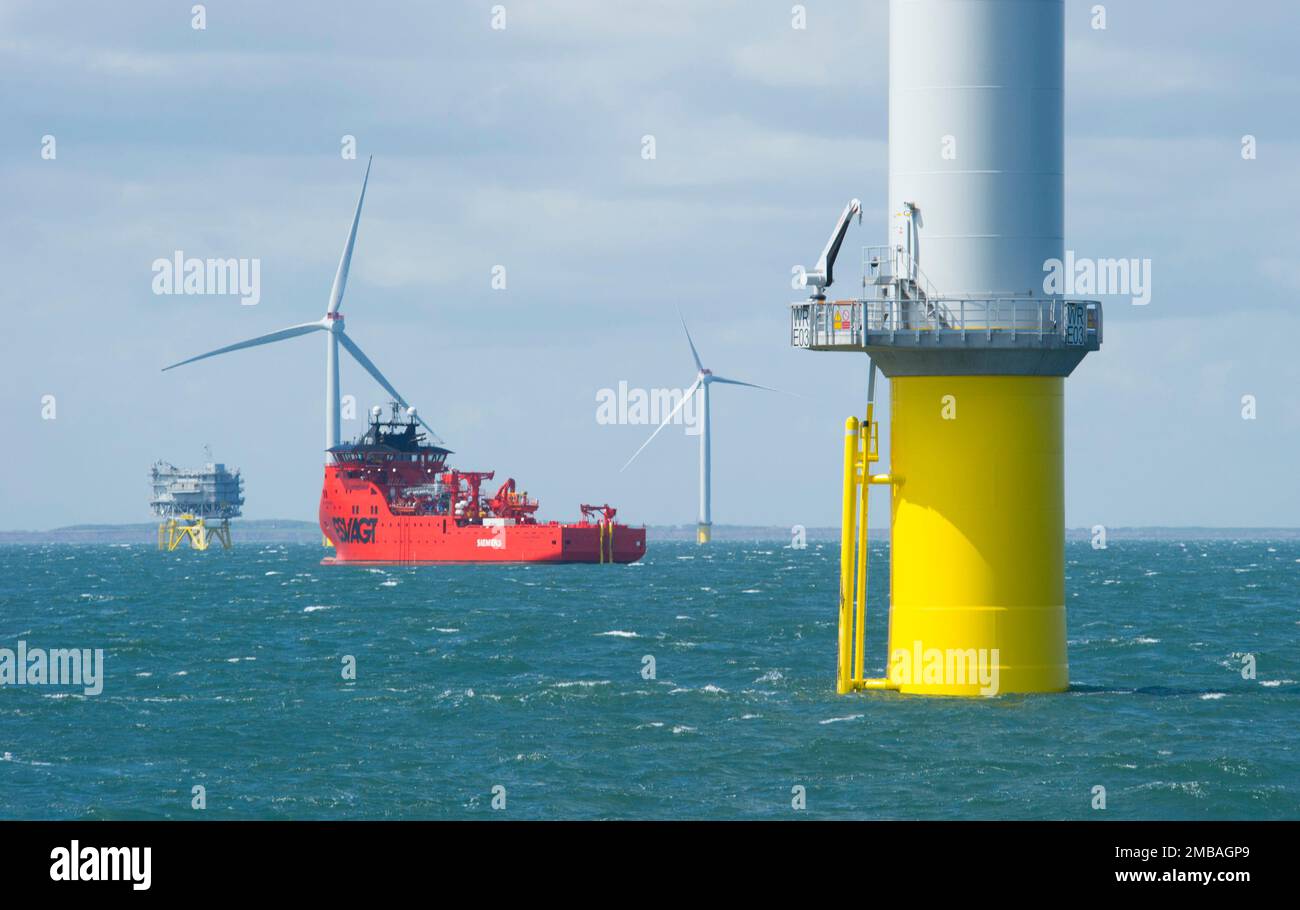 Westermost Rough Wind Farm, 2015. A view of Westermost Rough Wind Farm ...