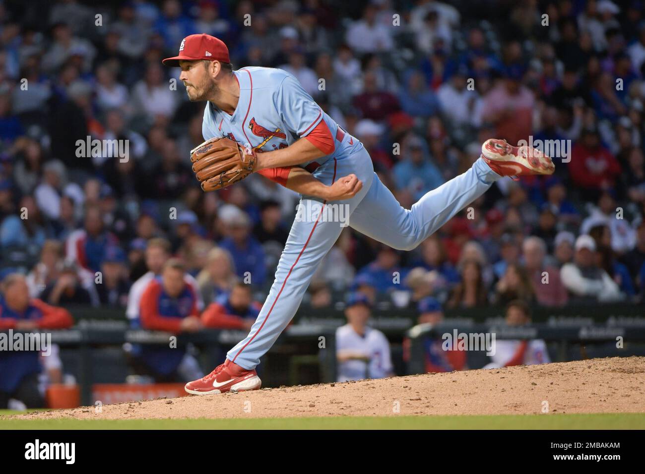 St. Louis Cardinals pitcher Drew VerHagen throws against the Chicago ...