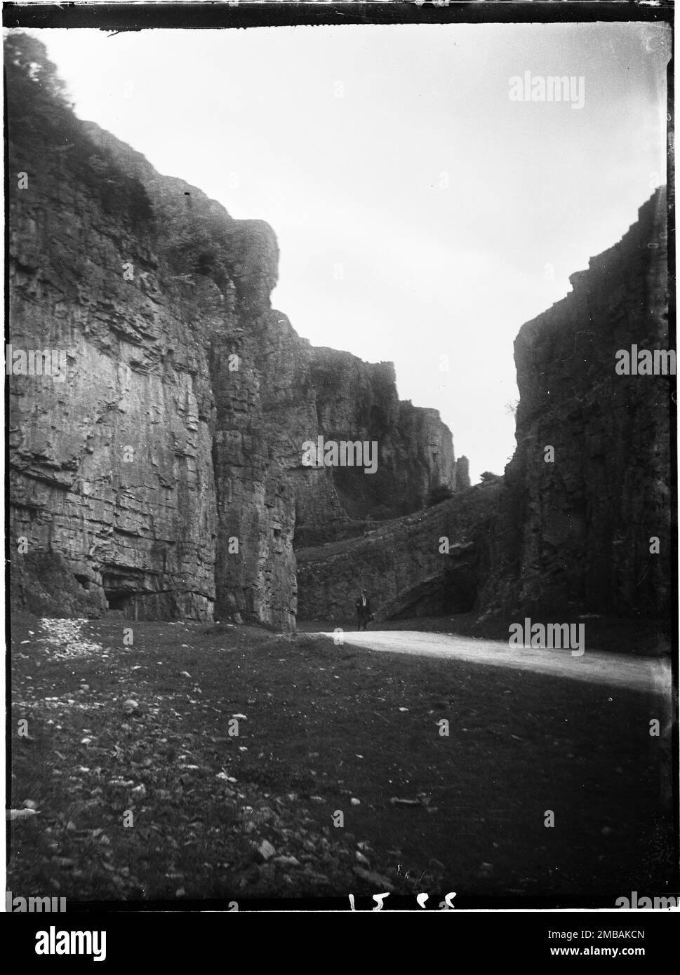 Cheddar Gorge, Cliff Road, Cheddar, Sedgemoor, Somerset, 1907. A view ...