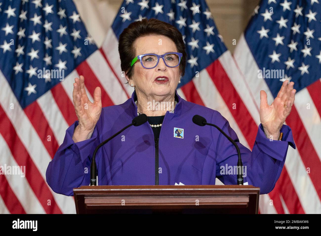 FILE - Billie Jean King speaks at a Women's History Month event ...