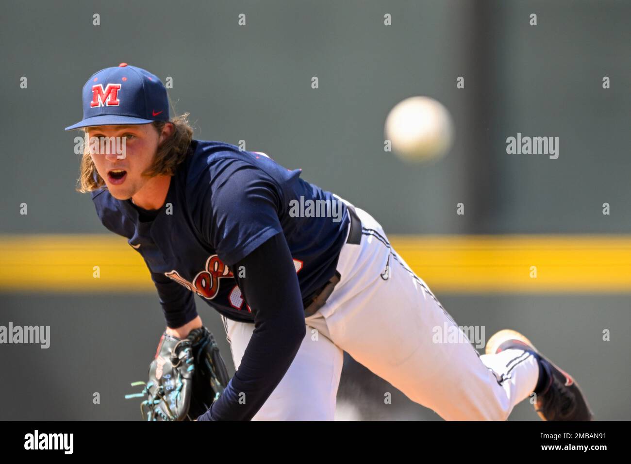 Ole Miss's Hunter Elliott pitches during an NCAA baseball game against ...