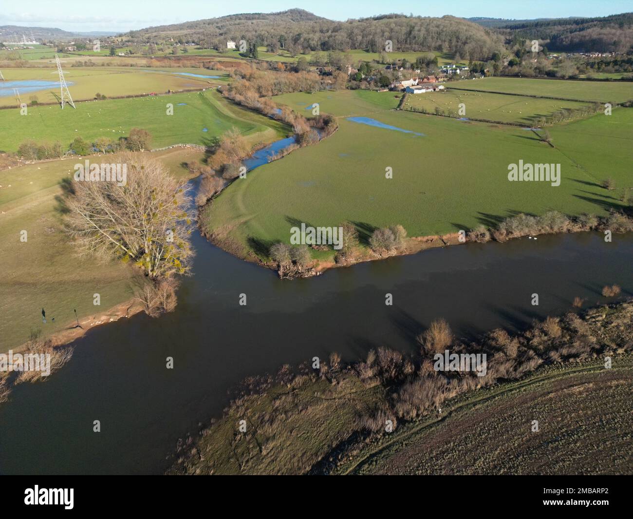 River wye confluence river lugg hi-res stock photography and images - Alamy