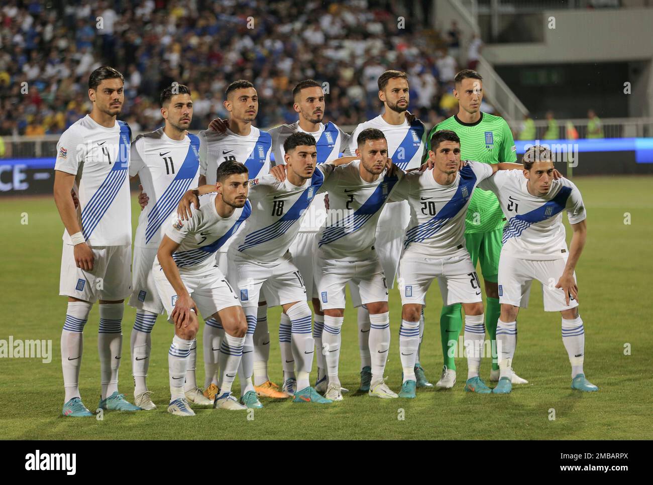Greek national team posses for a team photo prior the start of the UEFA ...