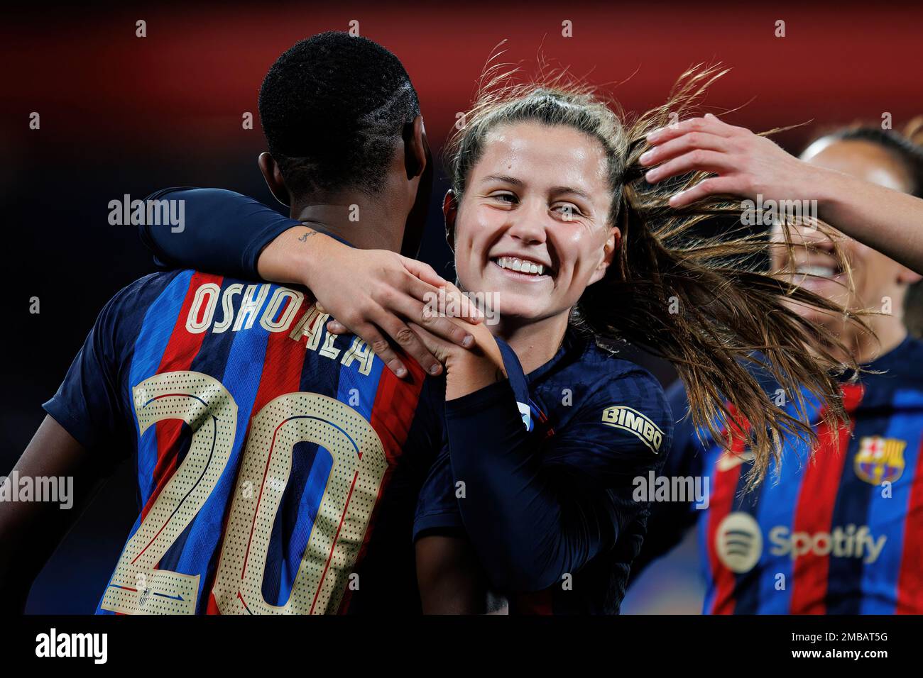 BARCELONA - JAN 7: Claudia Pina celebrates after scoring a goal during ...