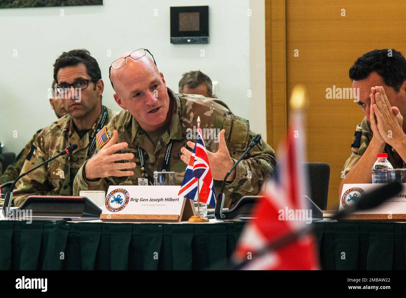 U.S. Army Brig. Gen. Joseph Hilbert addresses senior military leaders ...