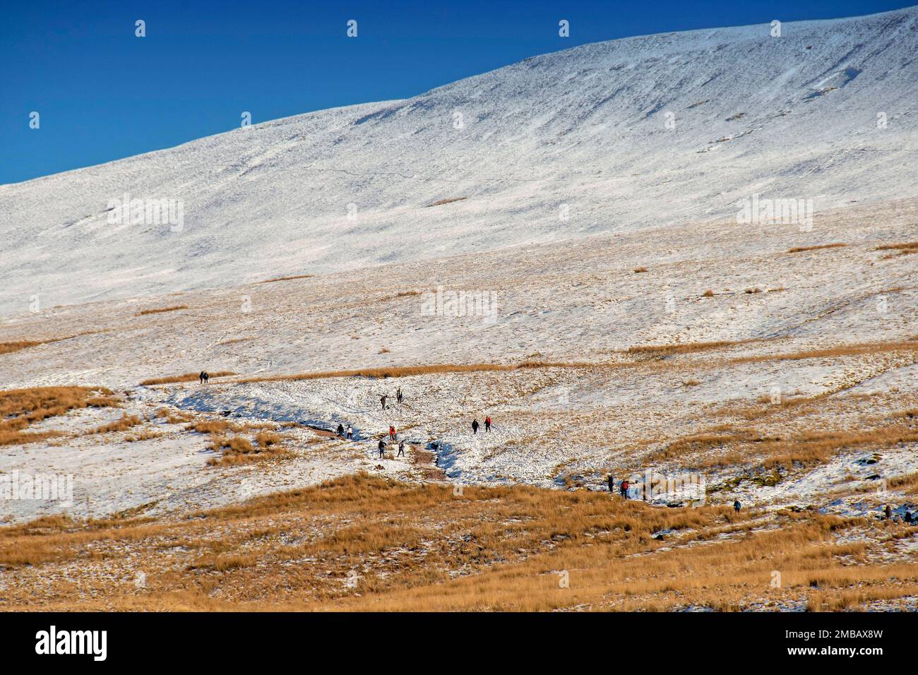 Brecon, UK. 20th Jan, 2023. People out walking the route to Pen y Fan ...