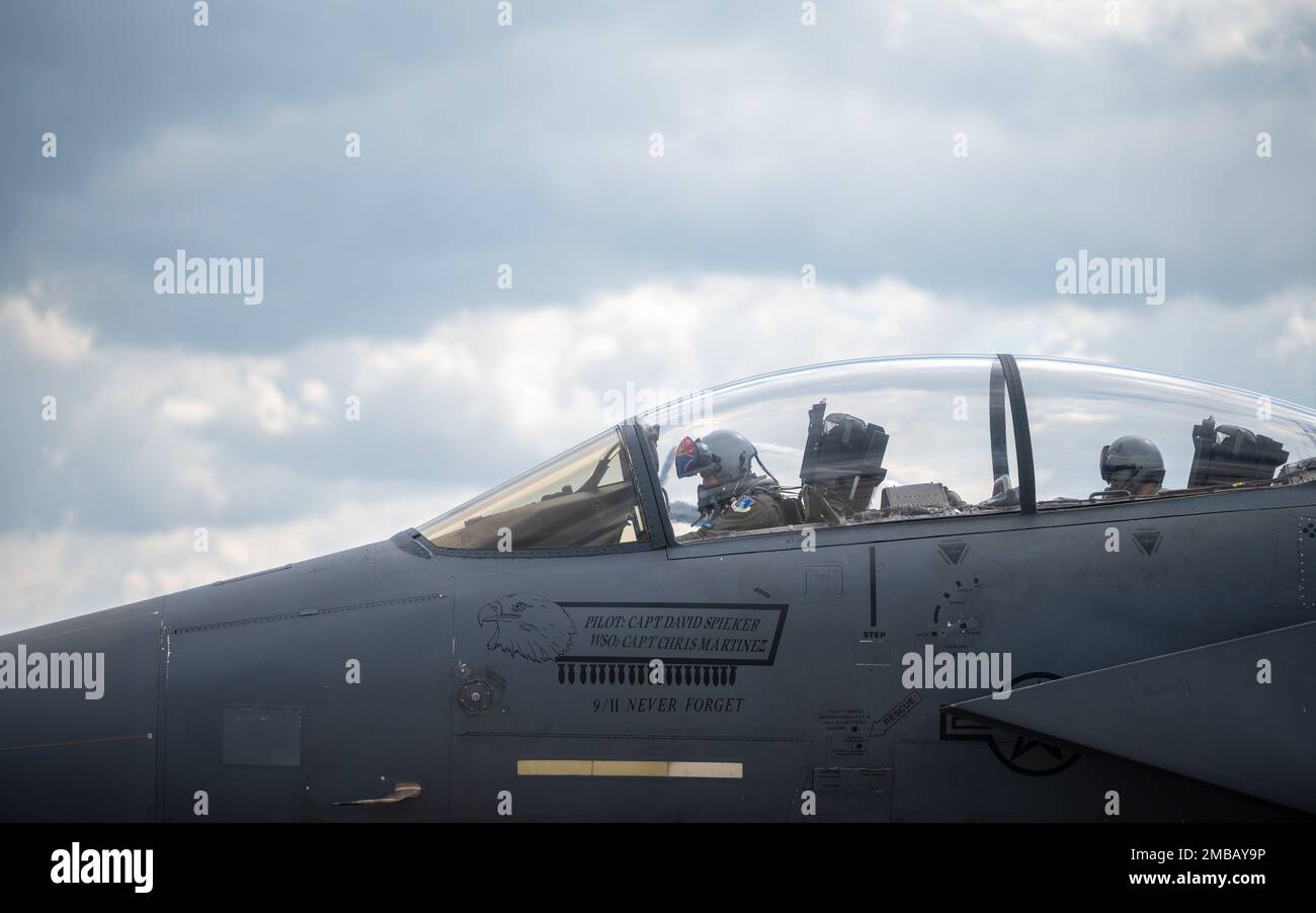 U.S. Air Force Capt. Jacob Johnson, left, a pilot, and Capt. Timothy ...