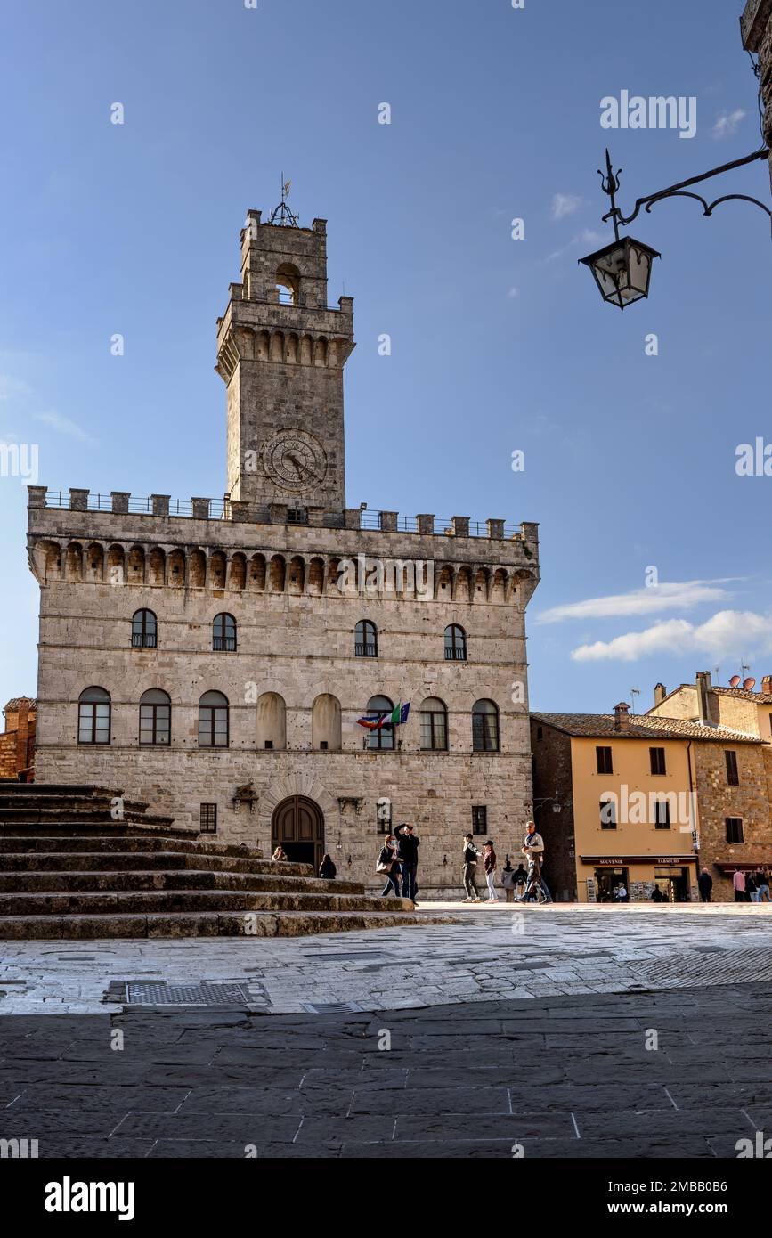 Palazzo Comunale on the Piazza Grande in Montepulciano in the Val d ...