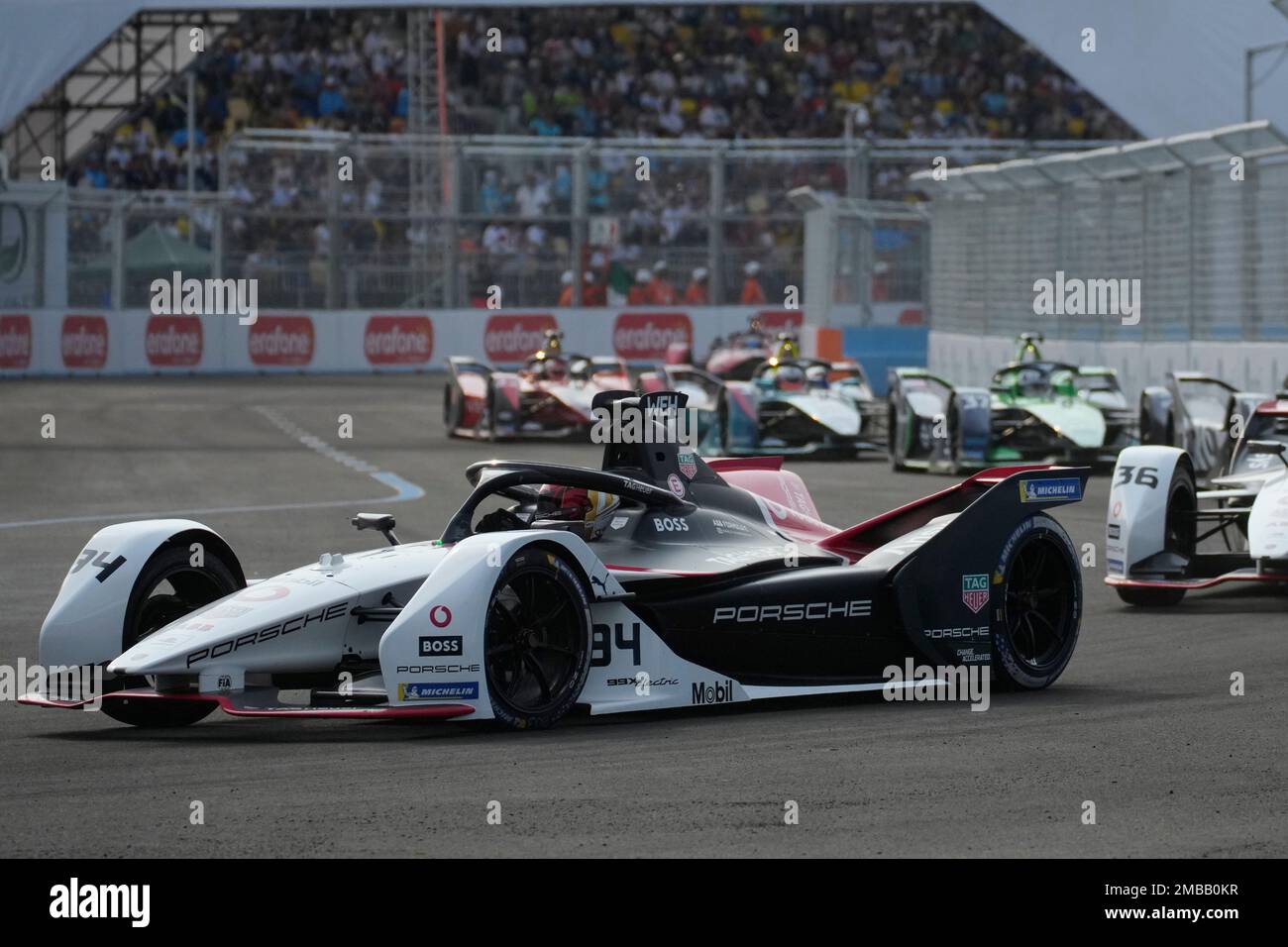 TAG Heuer Porsche driver Pascal Wehrlein of Germany steers his car ...