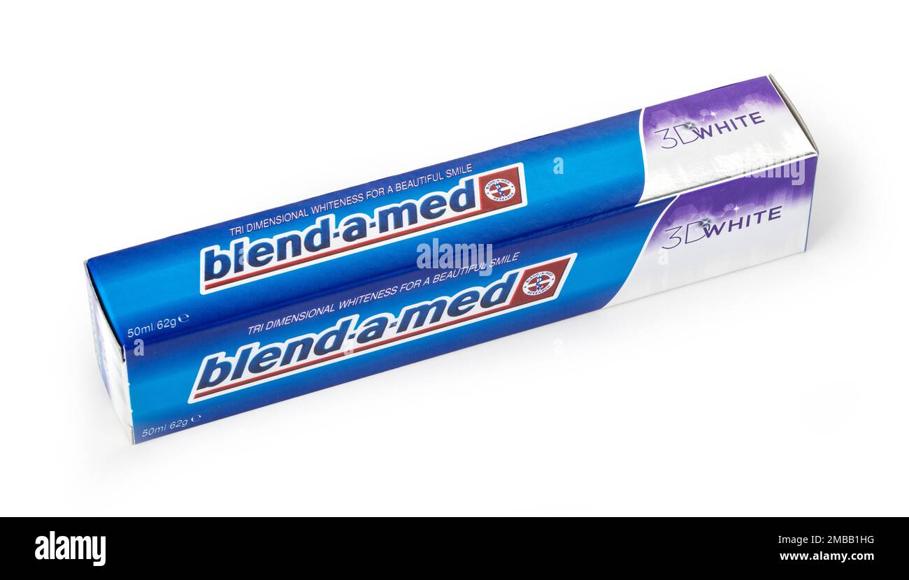 CHISINAU, MOLDOVA - MARCH 25, 2016. Blend-A-Med toothpaste, 3D White ...