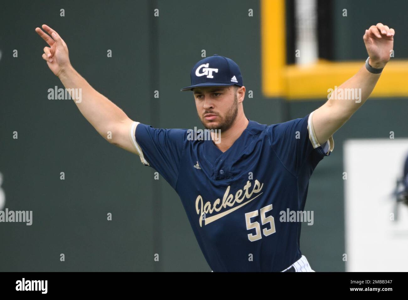 Georgia Tech's John Medich warms up before playing Campbell in an NCAA ...