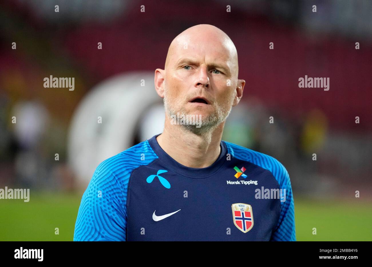 Norway's coach Stale Solbakken looks out before the UEFA Nations League ...