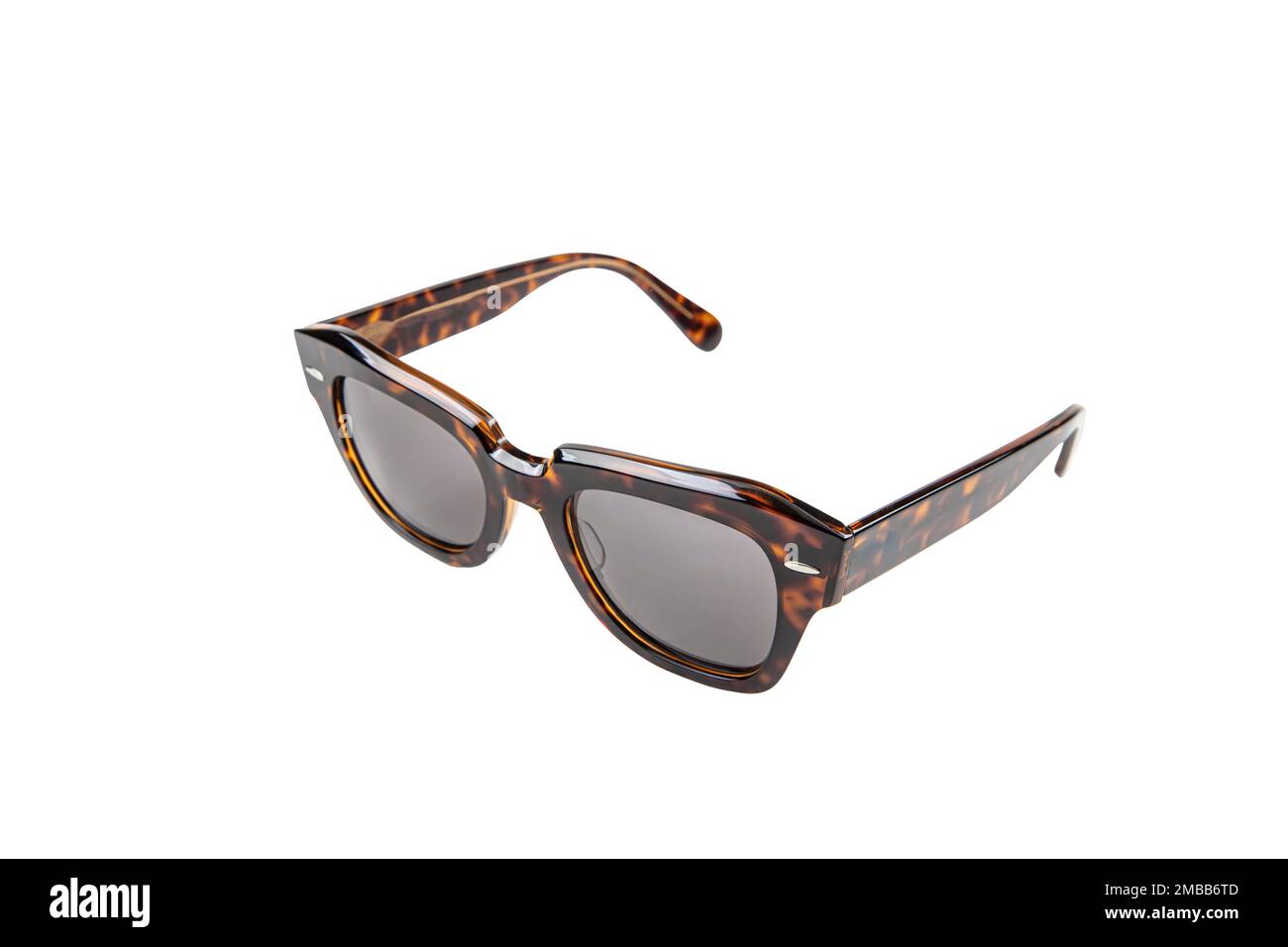 Sunglasses with tinted thick square horn frame, matte tinted lenses and ...