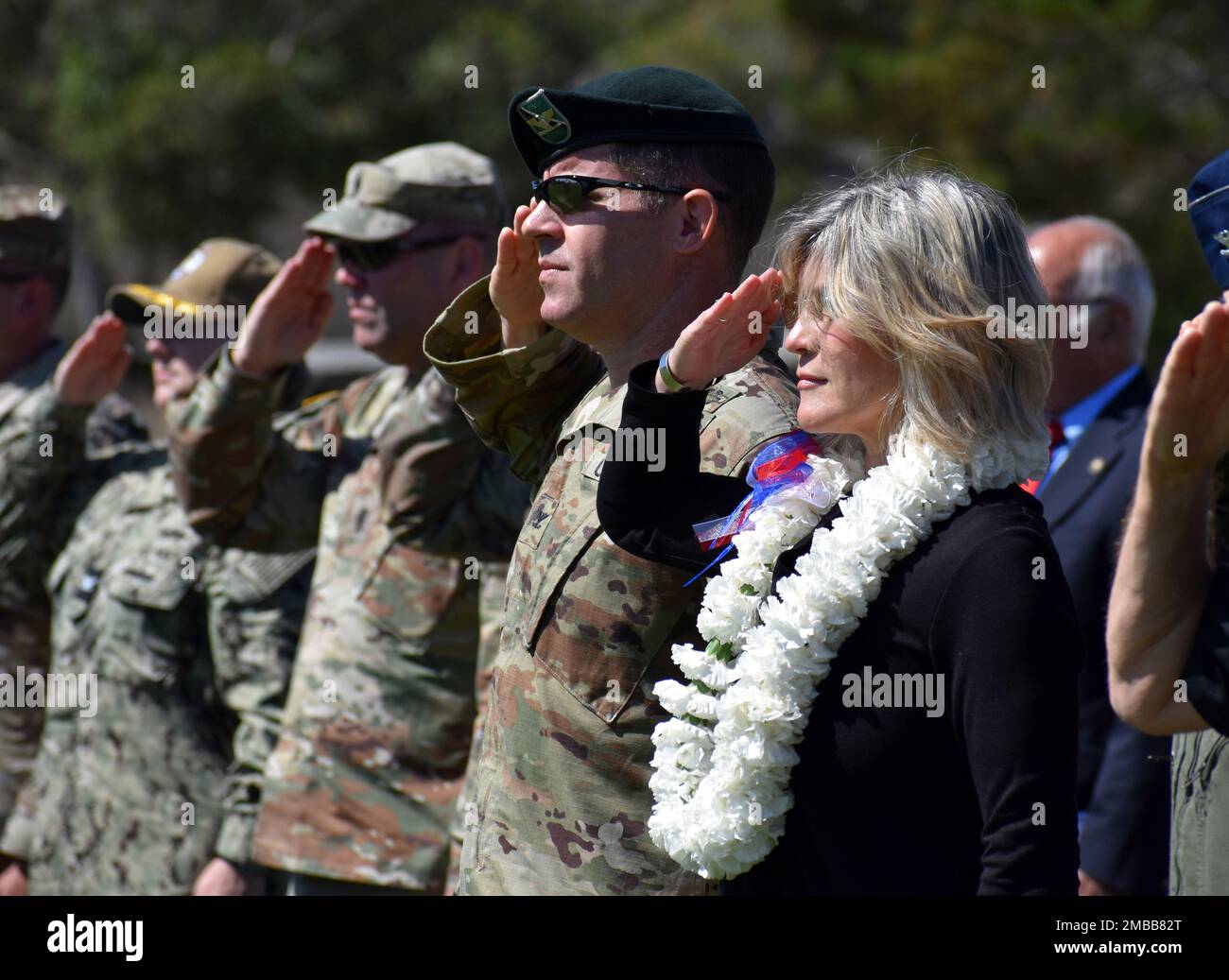 Col. Sam Kline (second from right), commander of U.S. Army Garrison Presidio of Monterey, and ...