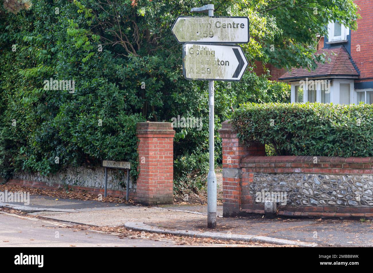Road signs covered by trees hi-res stock photography and images - Alamy