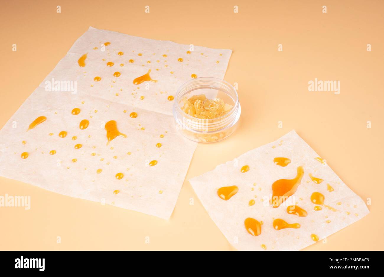 cannabis golden dab, extraction hash for thc wax Stock Photo - Alamy