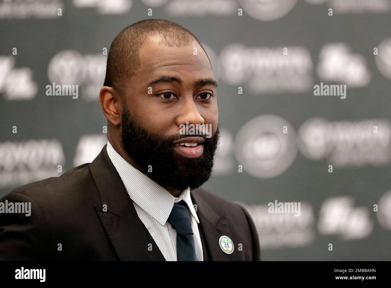 FILE - Former New York Jets cornerback Darrelle Revis speaks during a ...