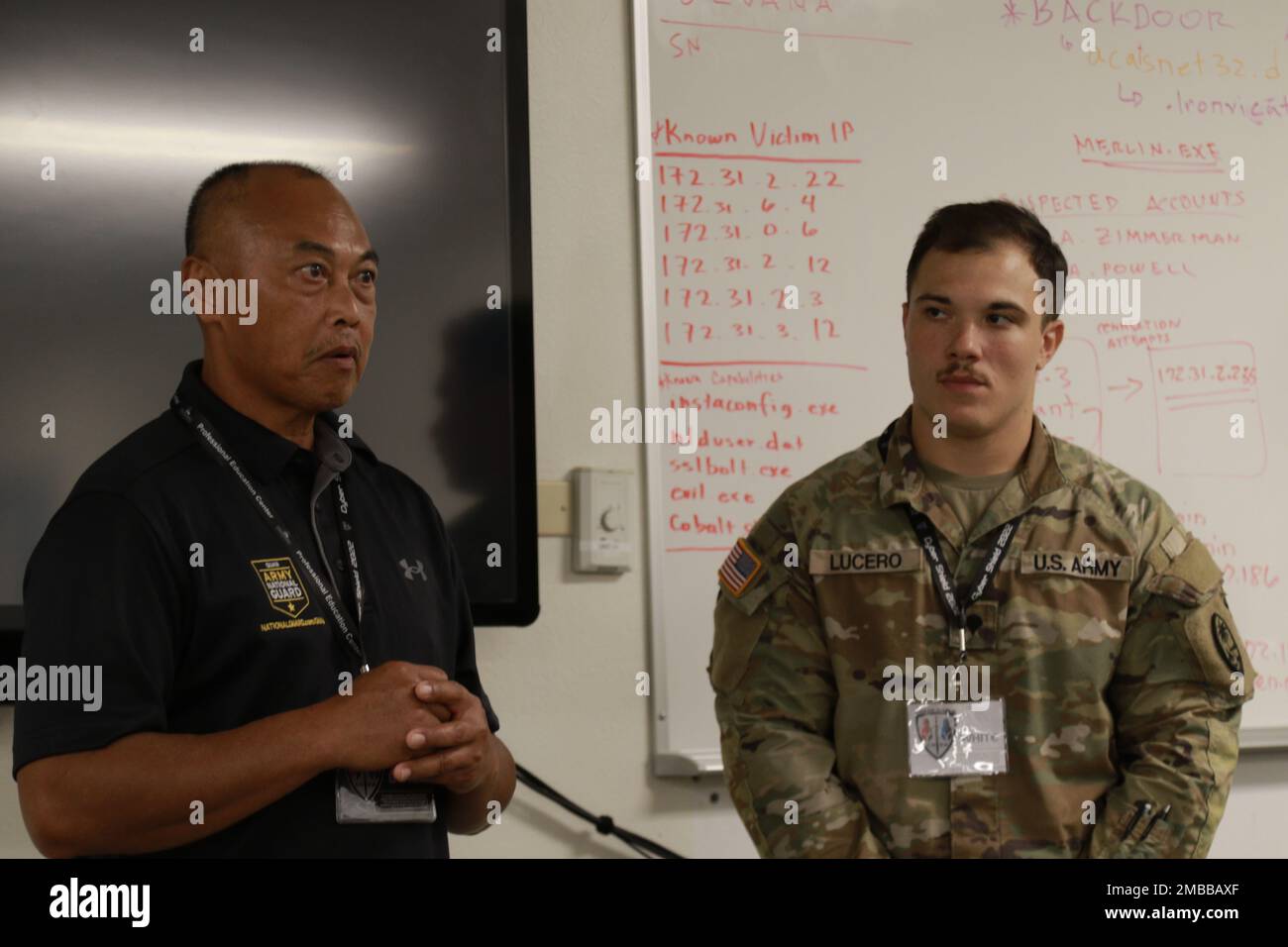 Guam National Guard Command Sgt. Maj. Celso Leonan talks to service ...