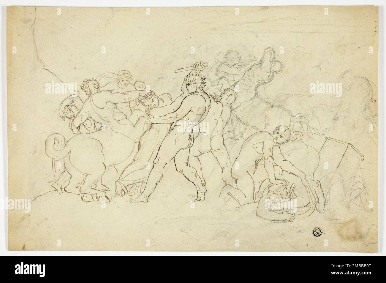 Battle of Lapiths and Centaurs, n.d. Attributed to Joshua Cristall ...