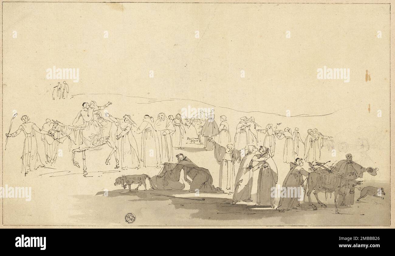 Canterbury Pilgrims, c. 1807. Attributed to Thomas Stothard Stock Photo ...