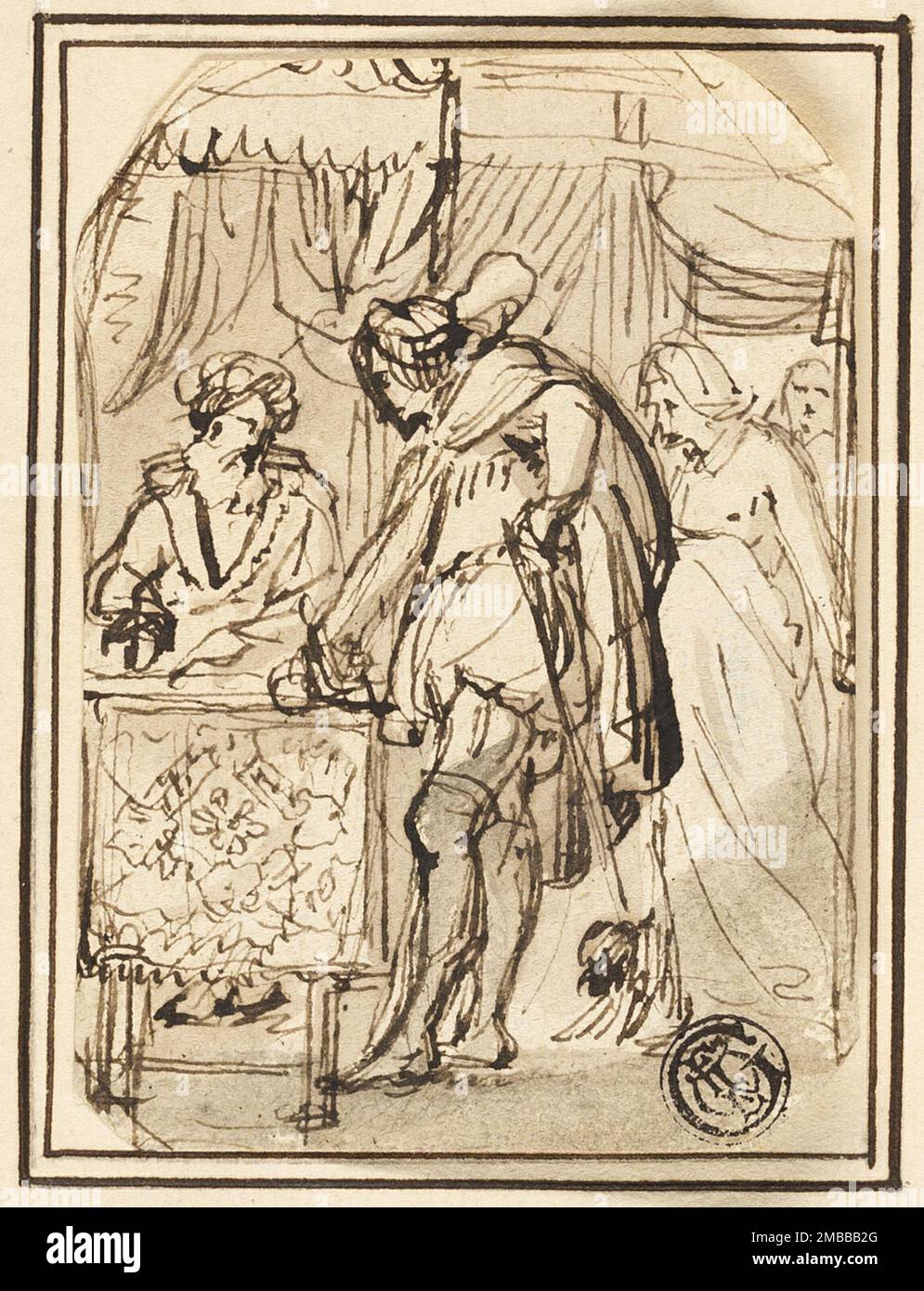 Young Man at Scribe's Table, n.d. Attributed to Thomas Stothard Stock ...