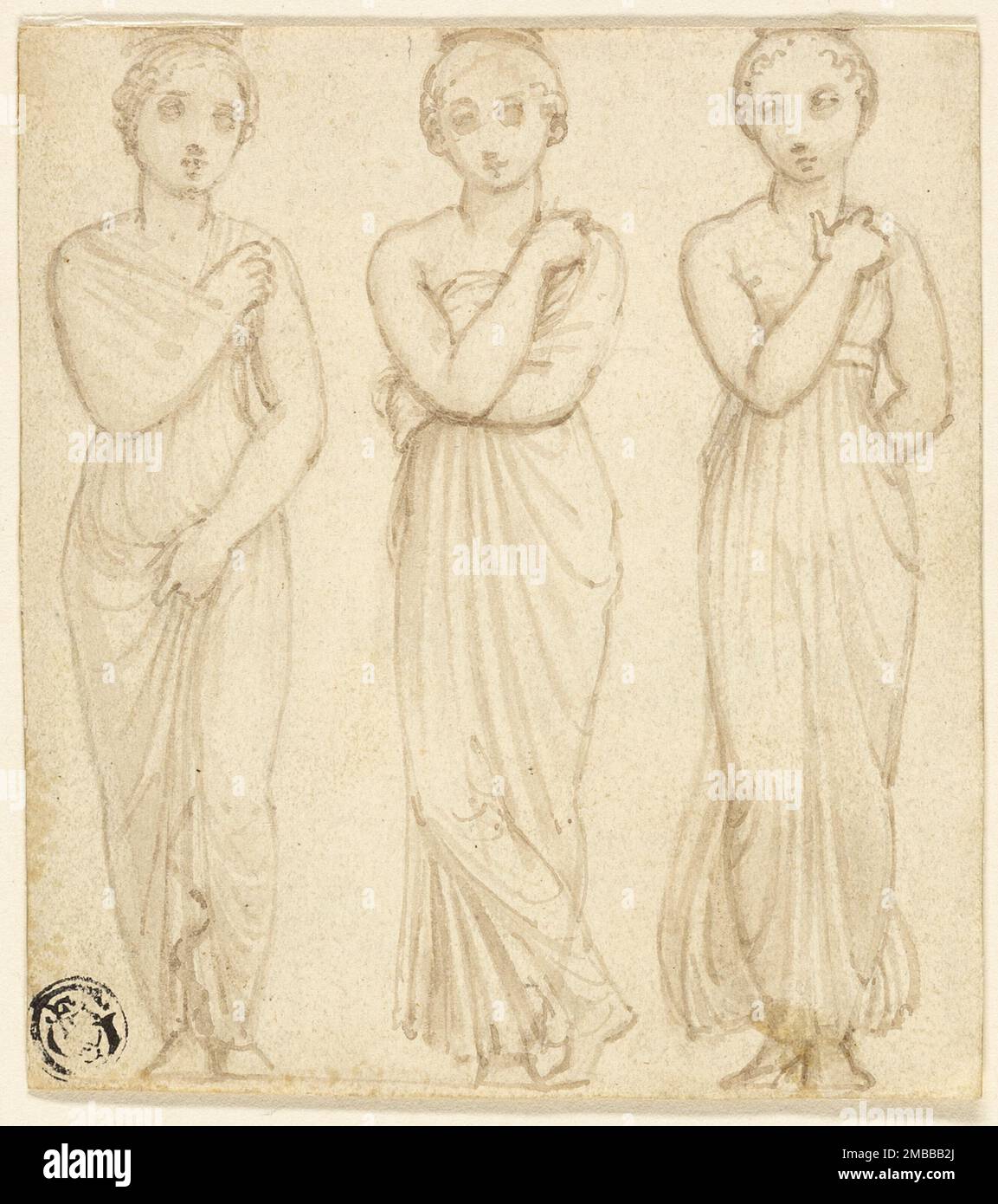 Three Draped Female Figures, n.d. Attributed to Thomas Stothard Stock Photo - Alamy
