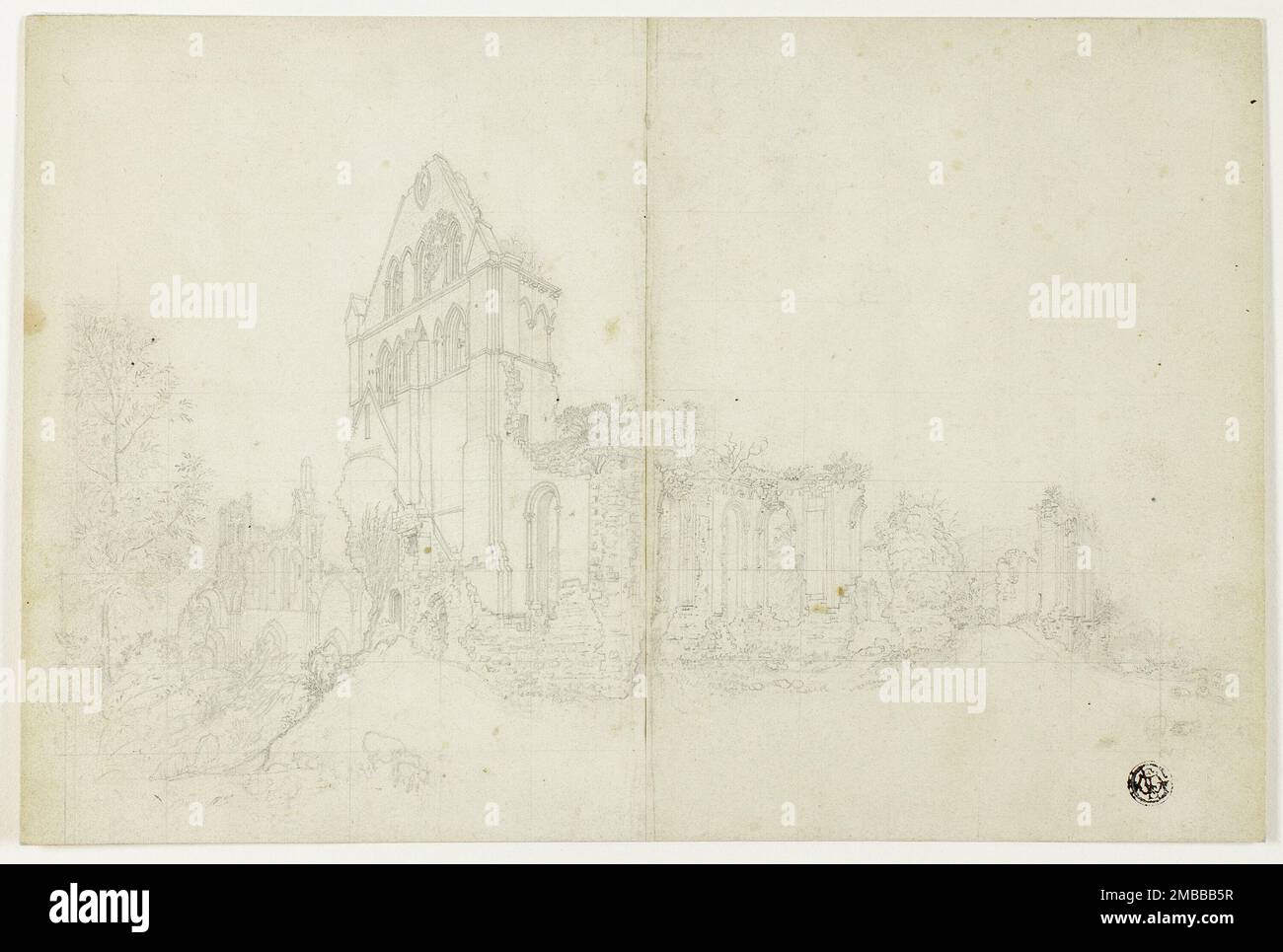 Byland Abbey, Yorkshire, c. 1820. Attributed to William Westall Stock ...