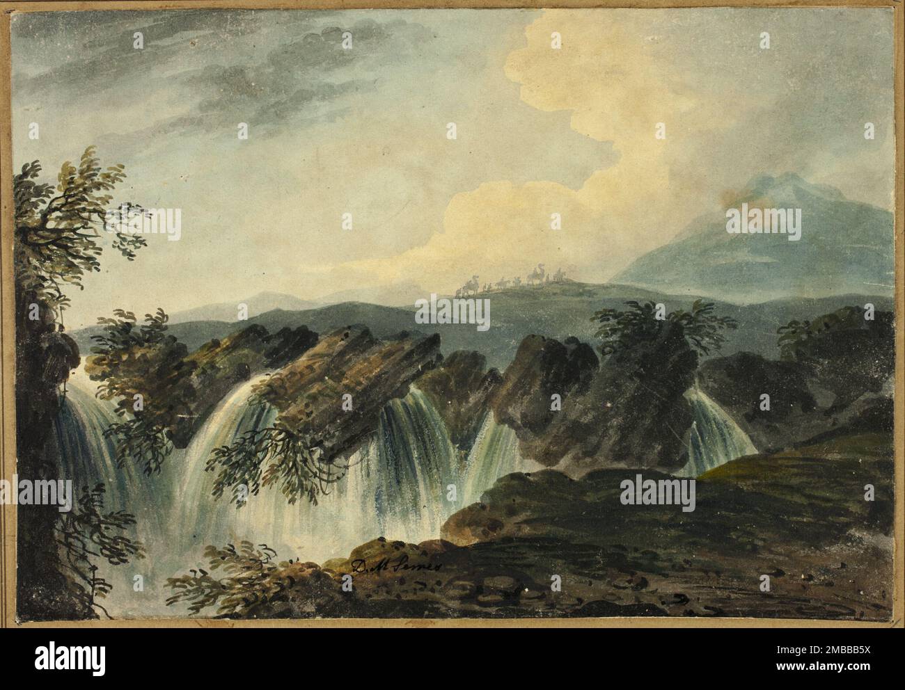 Camel Caravan Crossing Plane Above Waterfall, 1742-1793 Stock Photo - Alamy