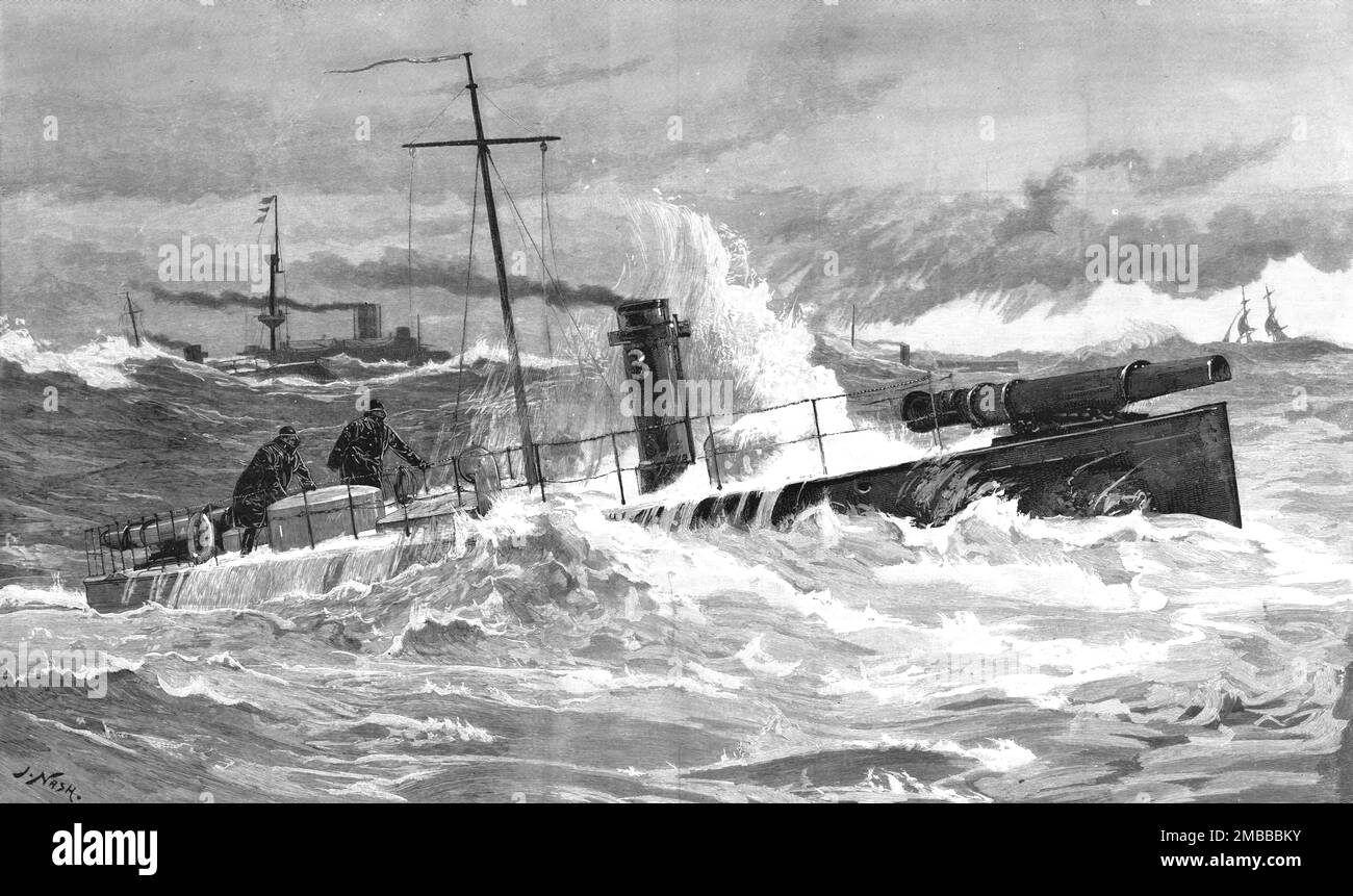 ''The Naval Manoeuvers; Torpedo Boats in a Gale', 1890. From "The ...