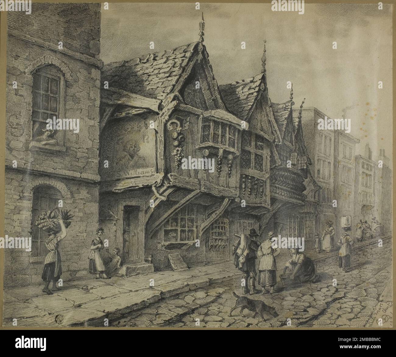 White Friars, Chester, 1831. 17th century buildings in White Friars ...