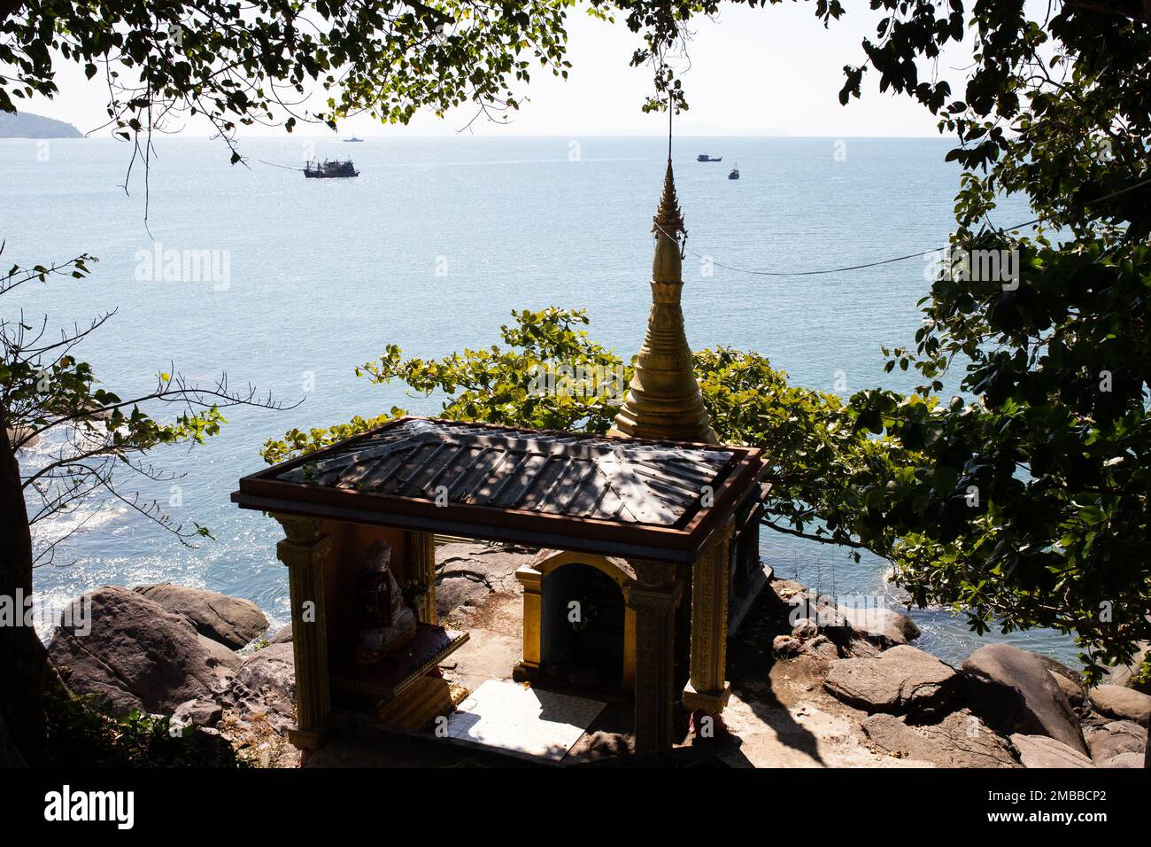 Pagoda on Beach in Southern Myanmar Stock Photo - Alamy