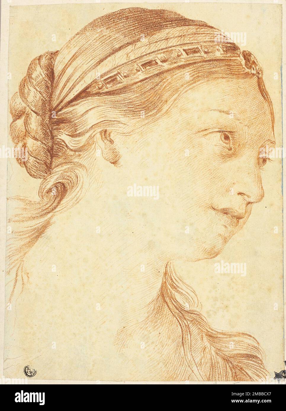 Woman's Head in Three-Quarter Profile to Right, n.d Stock Photo - Alamy